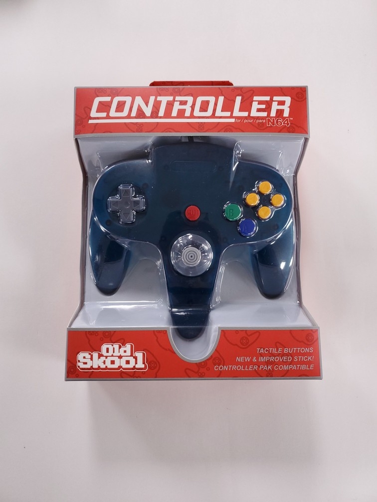 Old Skool Nintendo 64 Aqua Blue Controller (NEW)